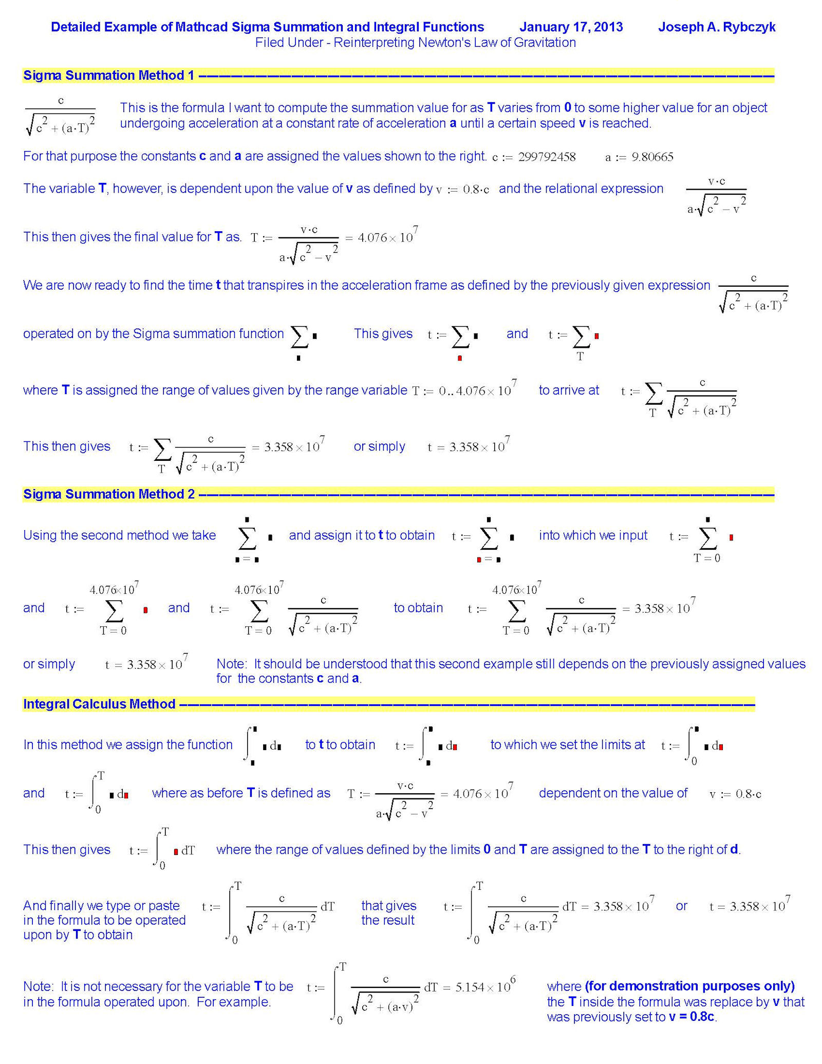 Integral Calculus Vs Sigma Summation